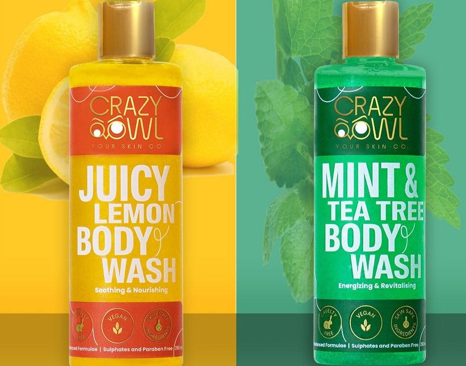 Buy Body Wash (Mint and Lemon) Combo Set – Crazy Owl - Your Skin Co.