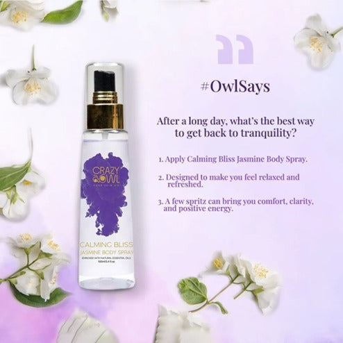 Buy Calming Bliss Jasmine Body Spray – Crazy Owl - Your Skin Co.