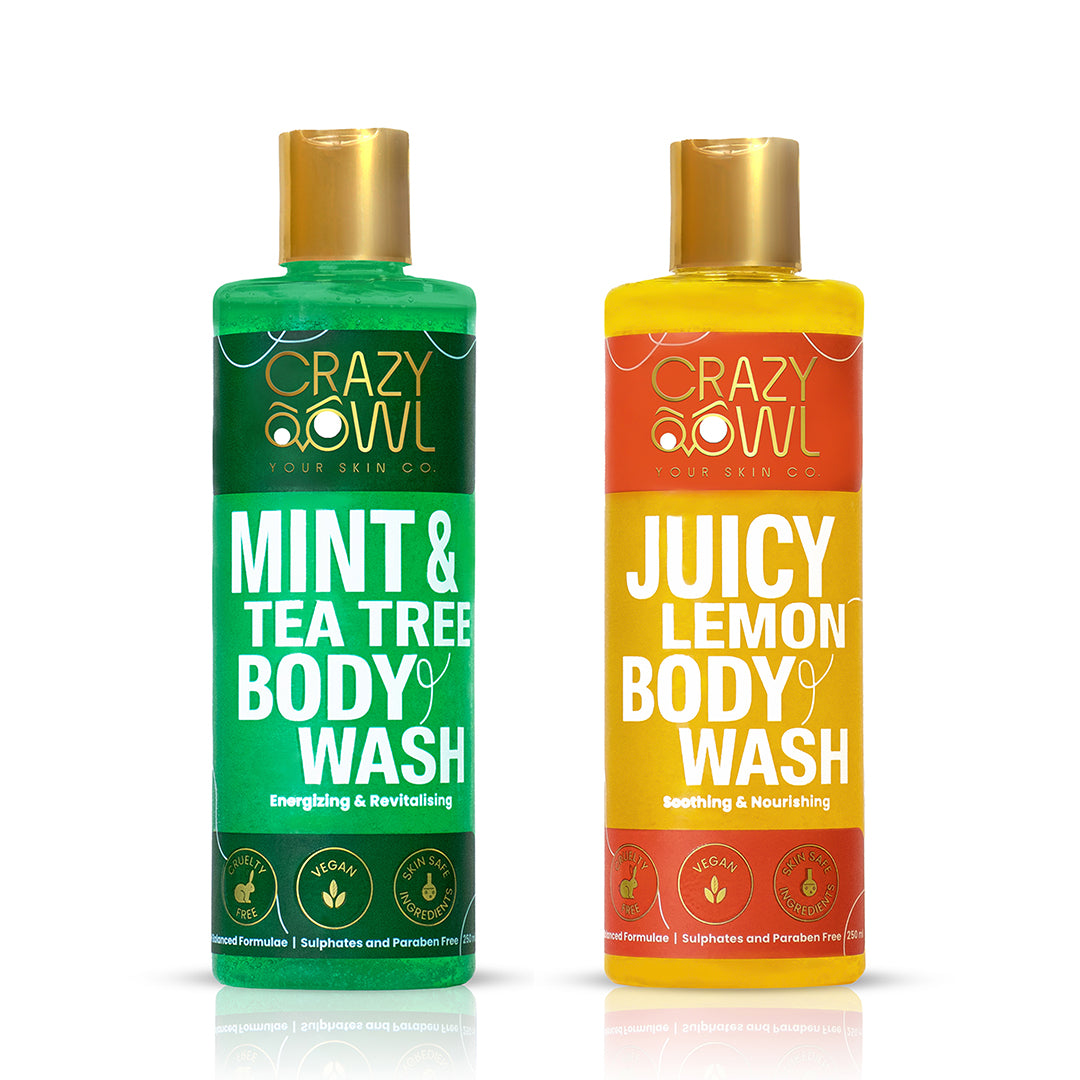 Buy Body Wash (Mint and Lemon) Combo Set – Crazy Owl - Your Skin Co.