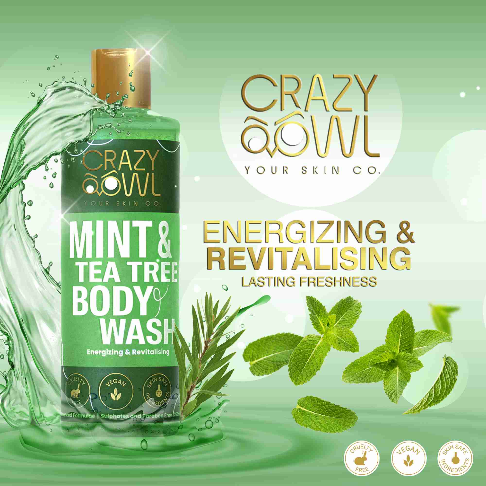 Buy Mint & Tee Tree Body Wash to Nurture Your Skin – Crazy Owl - Your ...